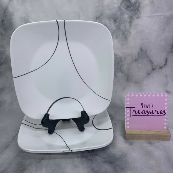 Corelle | Dining | Corelle Simple Lines Break Chip Resistant Black ...